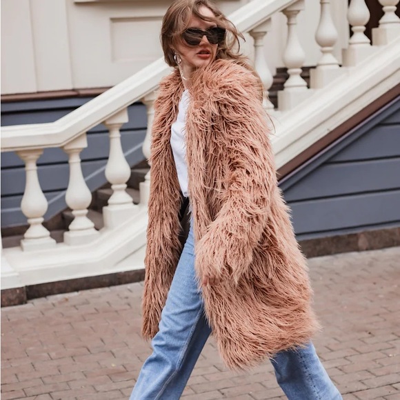 Jackets & Coats | Winter Faux Fur Jackets Fall Fashion Open Front Long ...